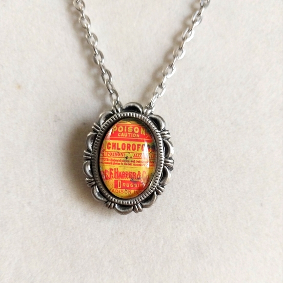 Handmade | Jewelry | Chloroform Poison Label Handmade Brooch Pin ...